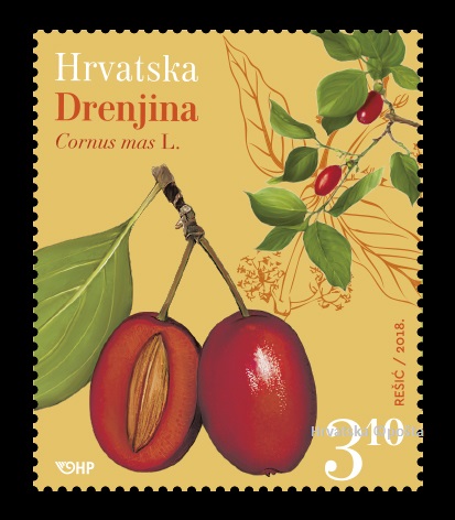 Nove poštanske marke s motivima borovnice, drenjine i pitomog kestena