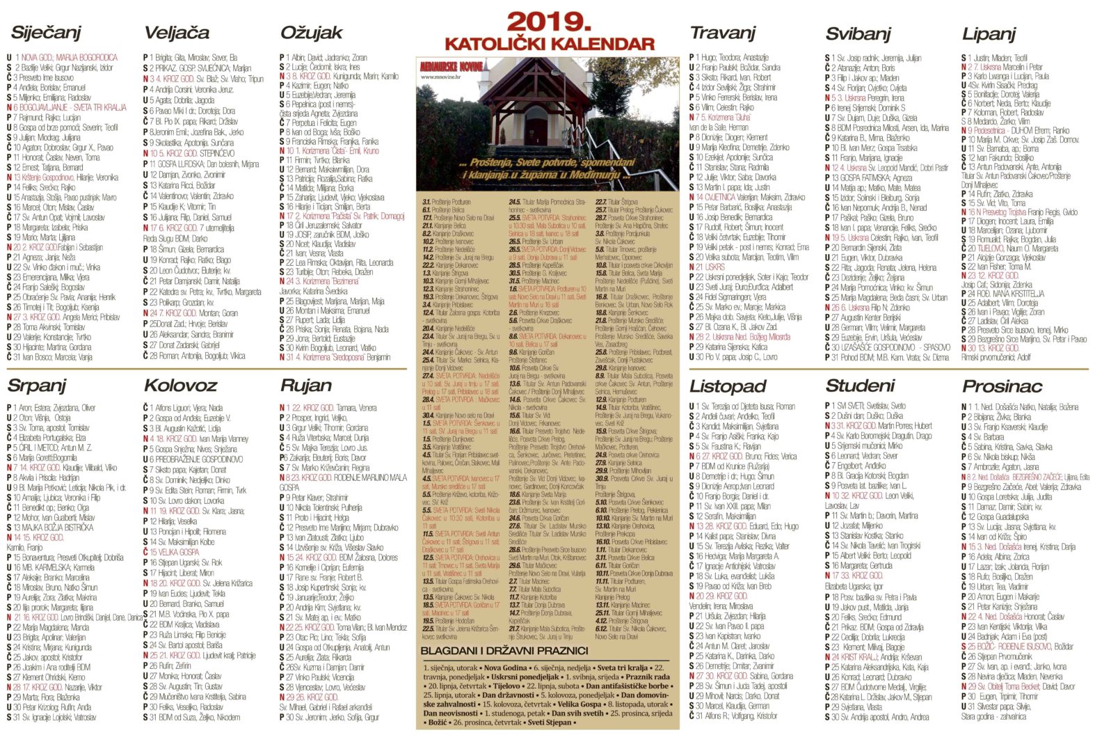 U Međimurskim novinama darujemo katolički kalendar!