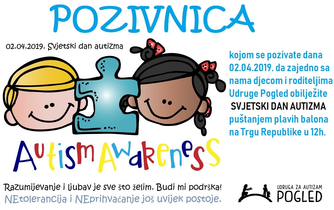 Udruga Pogled obilježava Svjetski dan autizma!