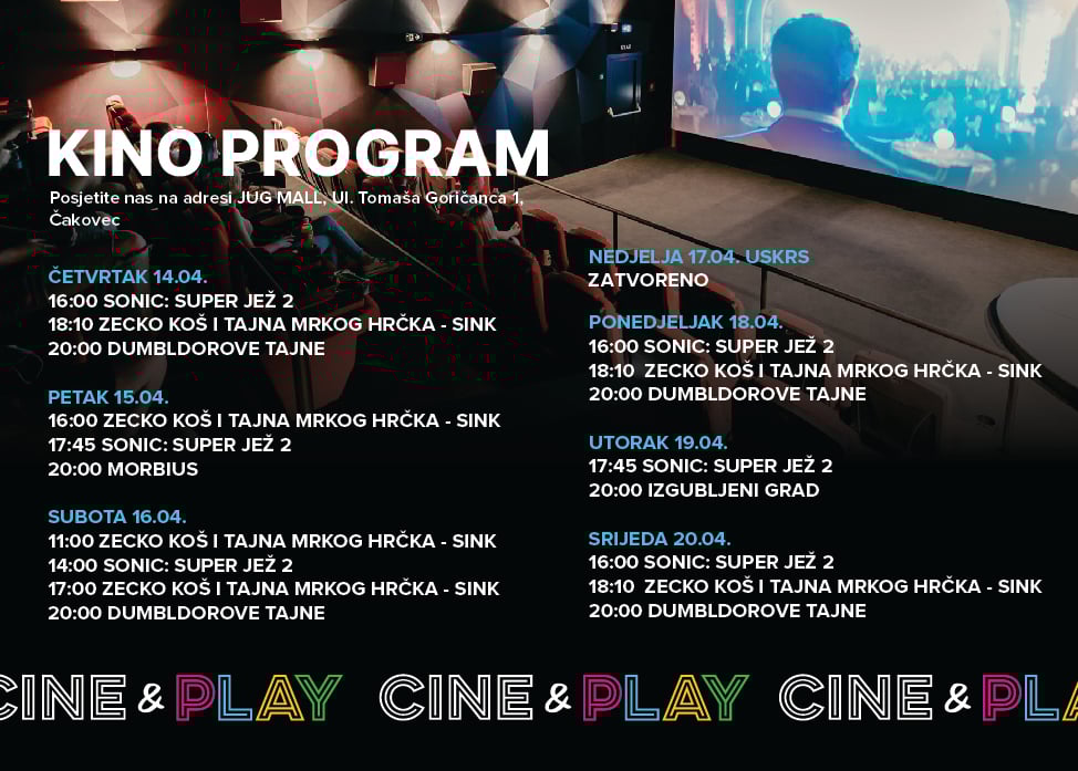 Uskrsni vikend u Cine&Play kinu: Pogledajte raspored obiteljskih ...