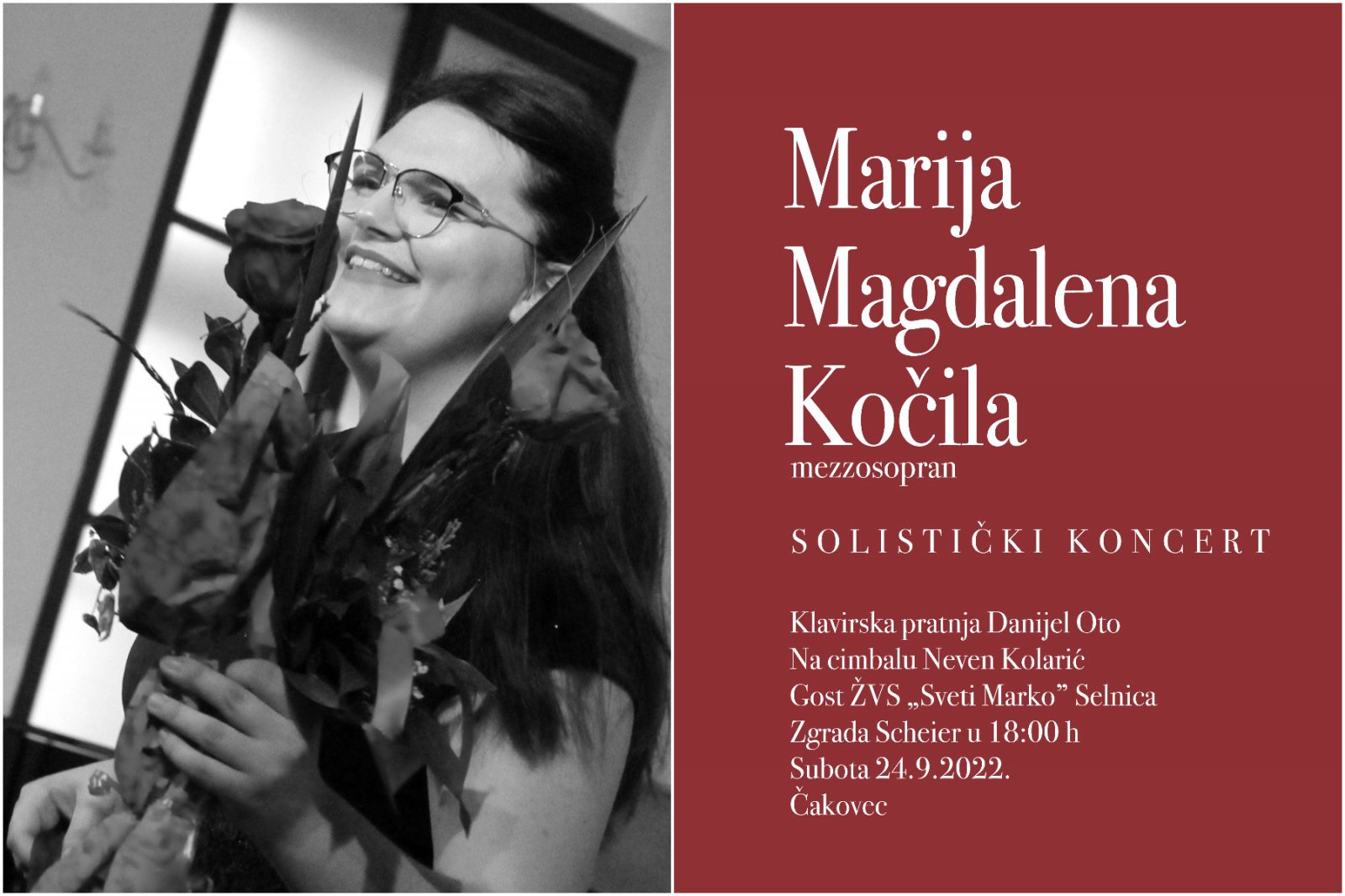 Dođite na solistički koncert Marije Magdalene Kočila!
