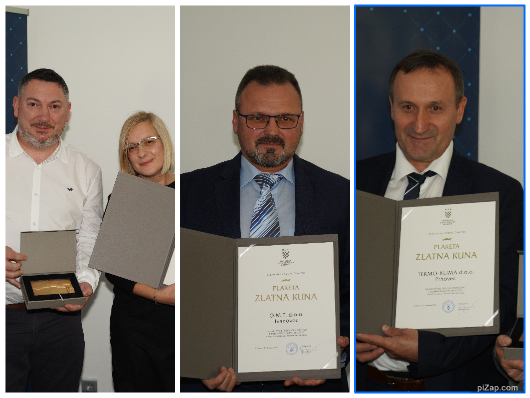 Zlatne plakete Gospodarske komore tvrtkama MIDI i O.M.T. iz Ivanovca i TERMO-KLIMA iz Prhovca