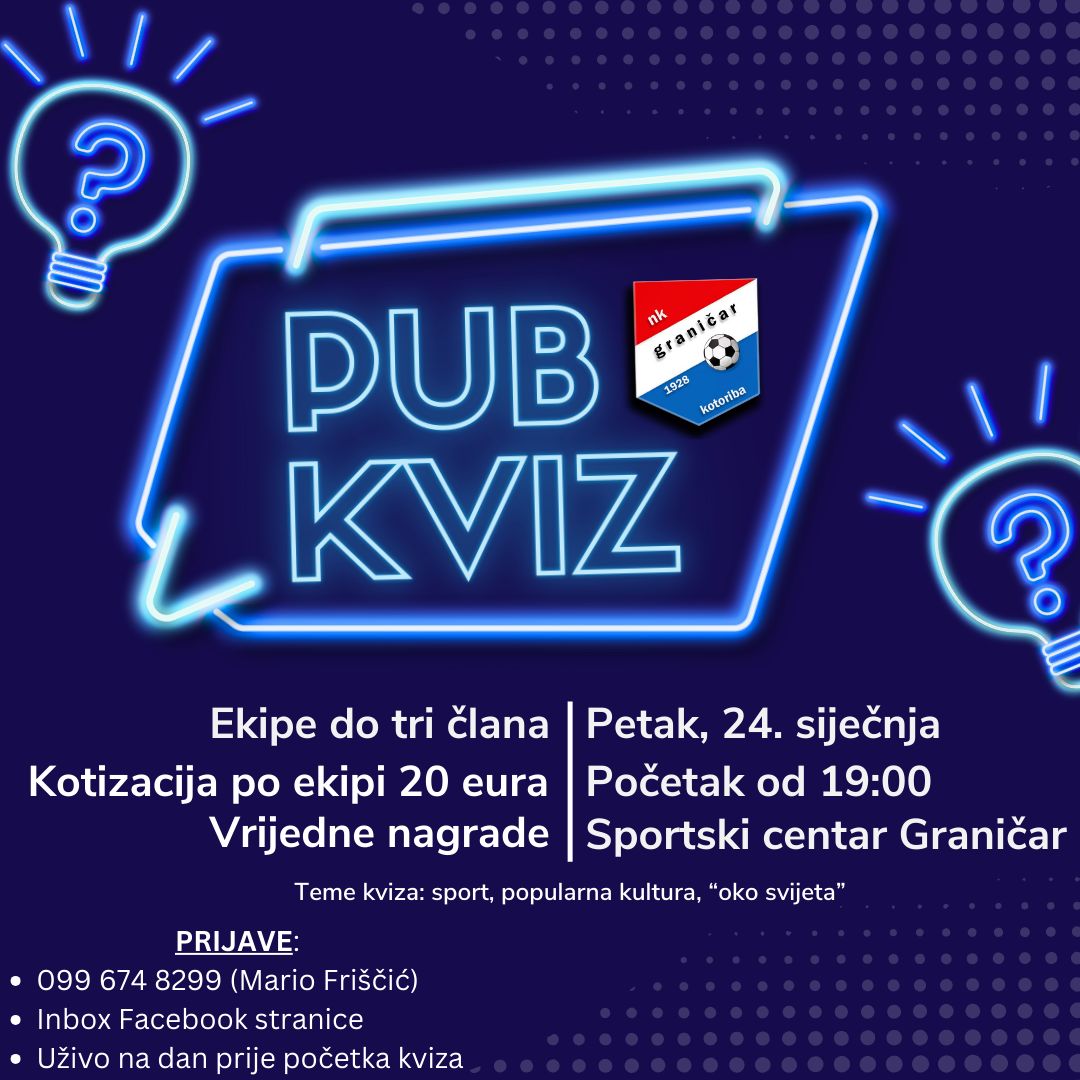 NK Graničar organizira prvi pub kviz