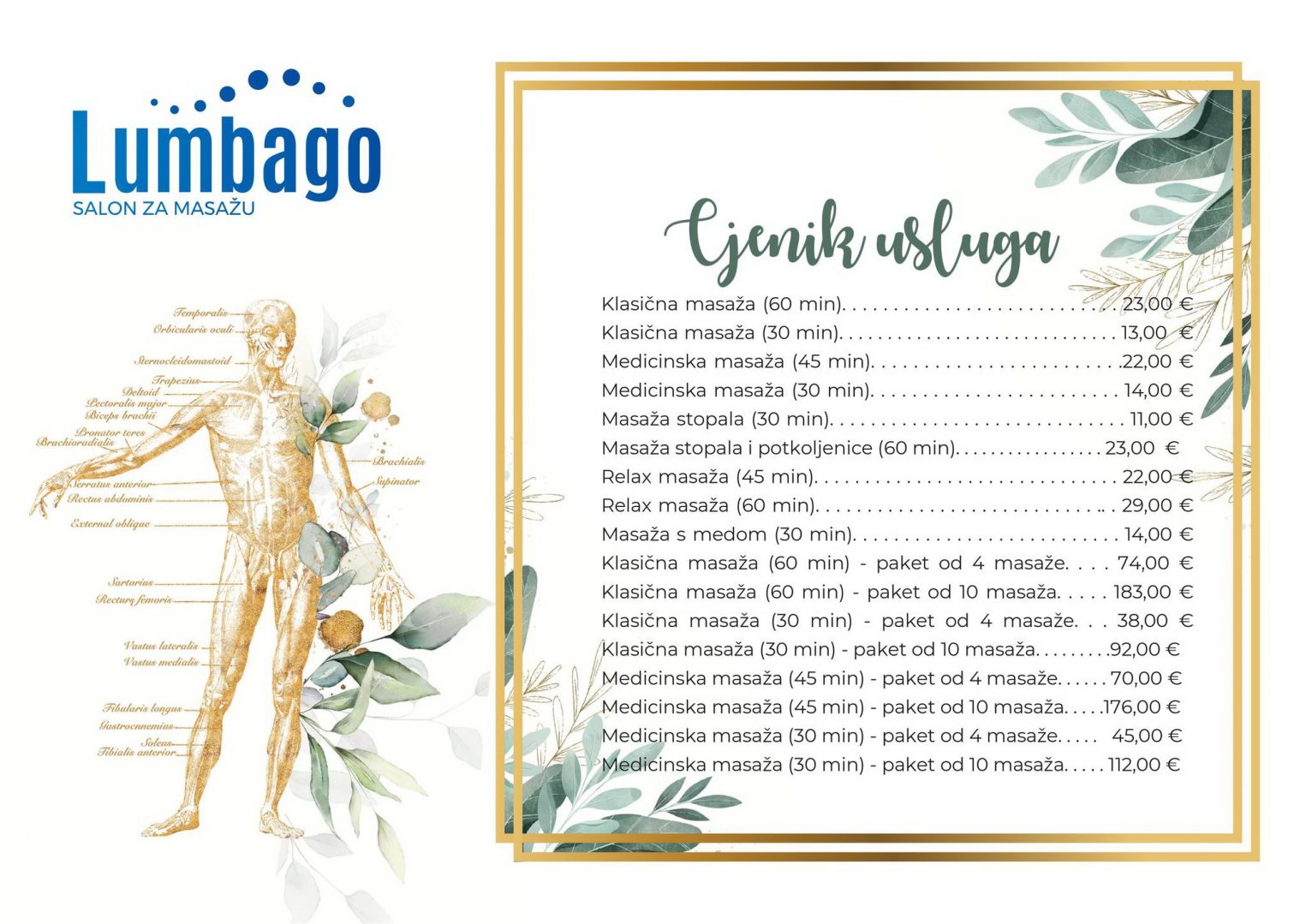 Salon za masažu Lumbago preselio u Ulicu kralja Tomislava 34 u Čakovcu